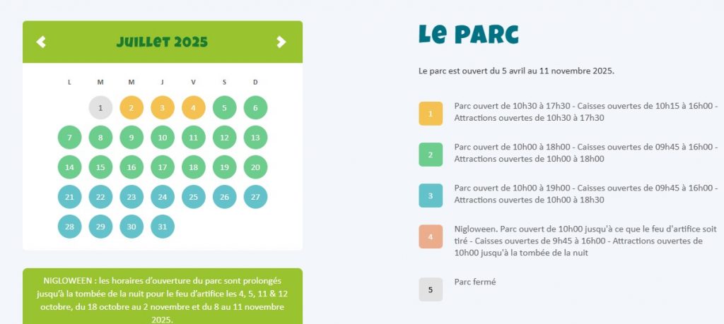 Nigloland Parc : Tarifs Billets, Ouverture et horaires 2025